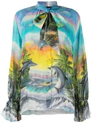 Philipp Plein Hawaii-print Chiffon Shirt