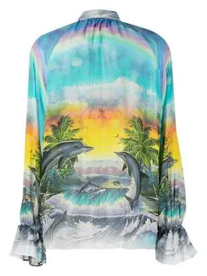 Philipp Plein Hawaii-print Chiffon Shirt