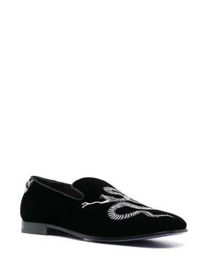 Philipp Plein Crystal Snake Loafers