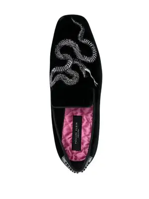 Philipp Plein Crystal Snake Loafers