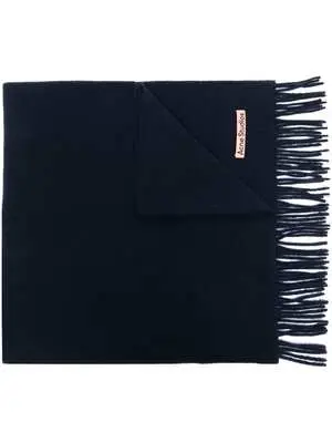 Acne Studios Fringe Wool Scarf - Blue