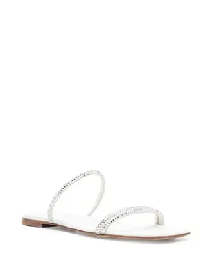 GIANVITO ROSSI Cannes Leather Slip-on Sandals - White