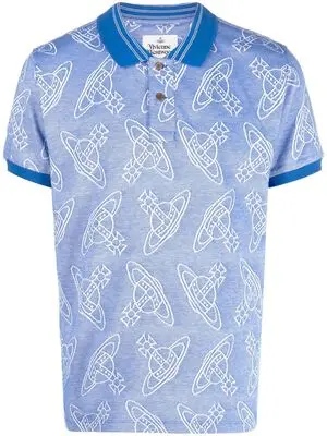 VIVIENNE WESTWOOD Orb Logo-print Polo Shirt - Blue