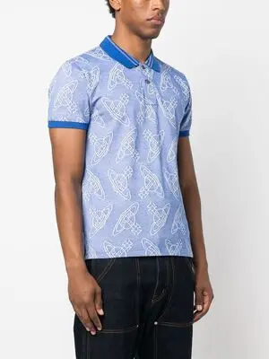VIVIENNE WESTWOOD Orb Logo-print Polo Shirt - Blue