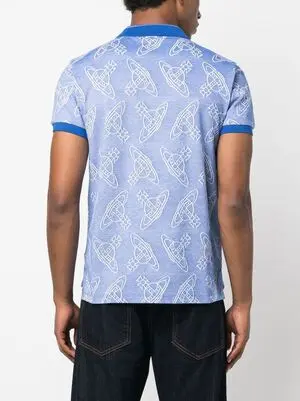 VIVIENNE WESTWOOD Orb Logo-print Polo Shirt - Blue