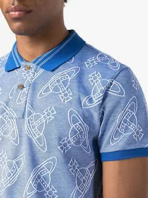 VIVIENNE WESTWOOD Orb Logo-print Polo Shirt - Blue