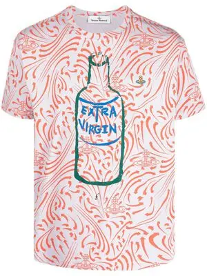 VIVIENNE WESTWOOD Extra-virgin Graphic-print Logo T-shirt