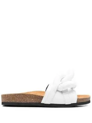 JW Anderson Chain-link Leather Slides - White