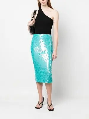 P.a.r.o.s.h Sequin-embellished Pencil Skirt - Blue
