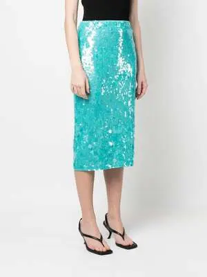 P.a.r.o.s.h Sequin-embellished Pencil Skirt - Blue