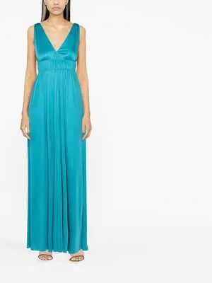 P.a.r.o.s.h V-neck Pleated Maxi Dress