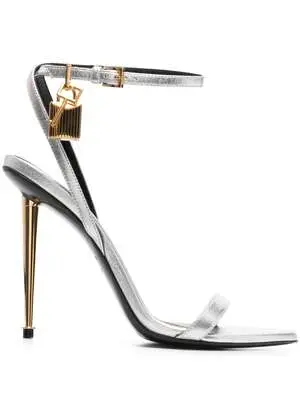 TOM FORD 105mm Padlock Metallic Open-toe Sandals
