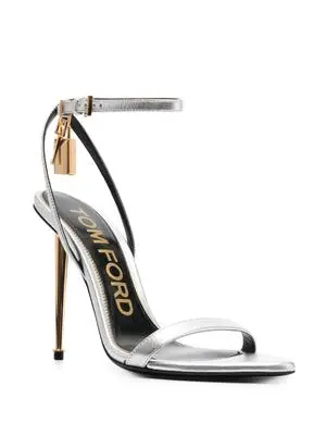 TOM FORD 105mm Padlock Metallic Open-toe Sandals