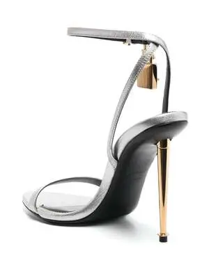 TOM FORD 105mm Padlock Metallic Open-toe Sandals