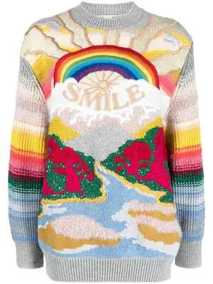 Stella McCartney Intarsia-knit Jumper - Grey