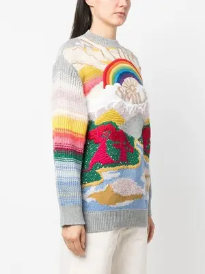 Stella McCartney Intarsia-knit Jumper - Grey