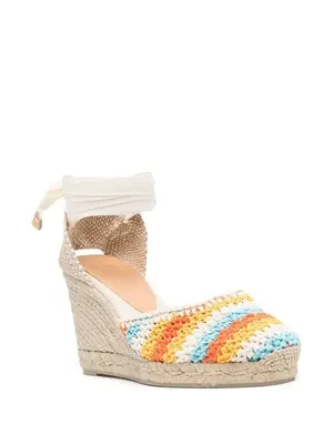 CastaÑer Carina Crochet Wedge Espadrilles - Orange