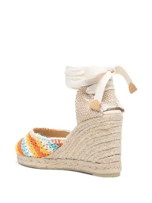 CastaÑer Carina Crochet Wedge Espadrilles - Orange