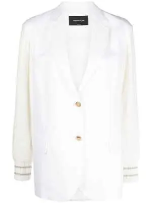 Fabiana Filippi Contrast-sleeve Single-breasted Blazer