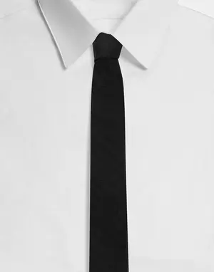 Dolce & Gabbana Printed Silk Neck Tie - Black
