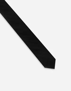 Dolce & Gabbana Printed Silk Neck Tie - Black