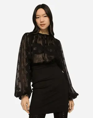 Dolce & Gabbana Dg Logo Devoré Blouse