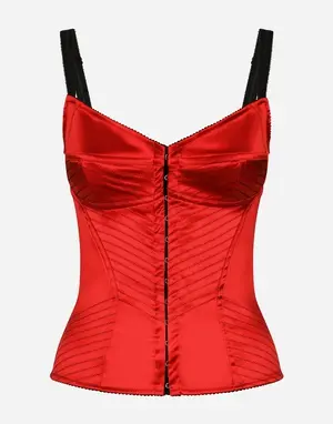 Dolce & Gabbana Satin Corset With Hook-and-eye Fastenings