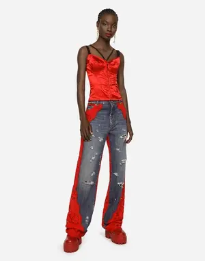 Dolce & Gabbana Satin Corset With Hook-and-eye Fastenings