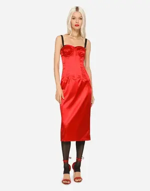 Dolce & Gabbana Satin Corset Midi Dress