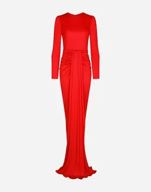 Dolce & Gabbana Long Organzine Draped Dress