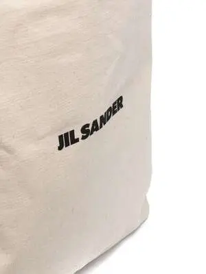 JIL SANDER Logo-print Linen Tote Bag