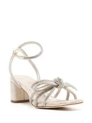LOEFFLER RANDALL Leather Bow 60mm Sandals - Gold