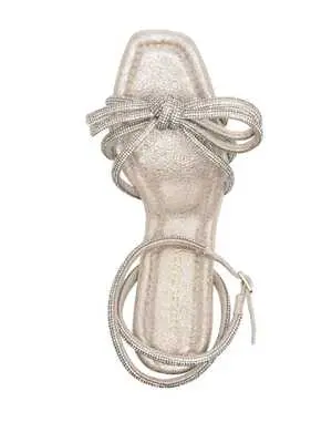 LOEFFLER RANDALL Leather Bow 60mm Sandals - Gold