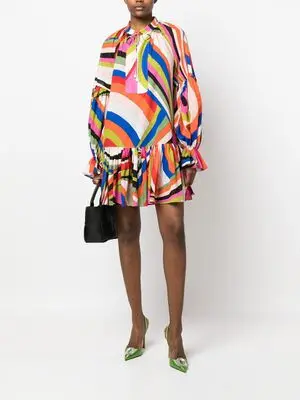 Emilio Pucci Iride-print Cotton Minidress - Blue