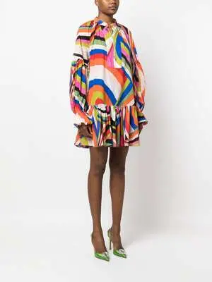 Emilio Pucci Iride-print Cotton Minidress - Blue