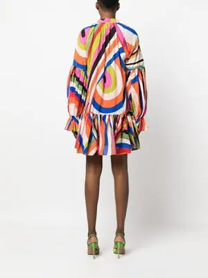 Emilio Pucci Iride-print Cotton Minidress - Blue
