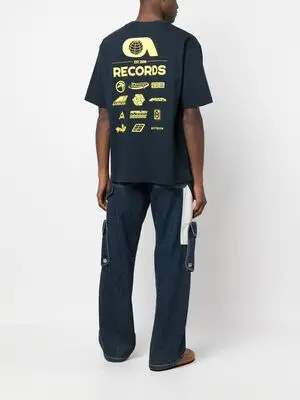 AMBUSH Records-print Cotton T-shirt - Blue