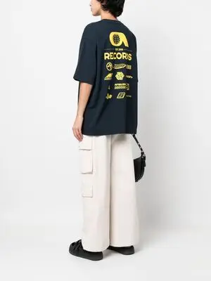 AMBUSH Records-print Cotton T-shirt - Blue