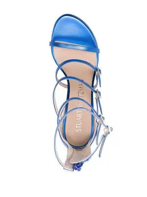 STUART WEITZMAN 100mm Crystal-buckle Metallic Sandals