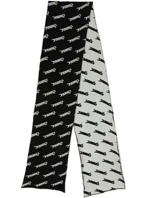 AMBUSH Intarsia Logo-knit Virgin Wool-blend Scarf - Black