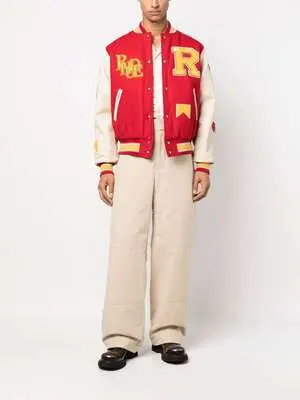 Rhude Bull Market Varsity Jacket - Red