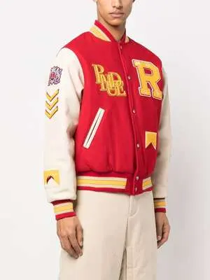 Rhude Bull Market Varsity Jacket - Red