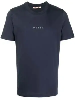 Marni Logo-print Cotton T-shirt - Blue