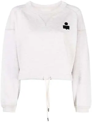 MARANT ETOILE MARANT ÉTOILE Margo Cropped Sweatshirt Neutrals