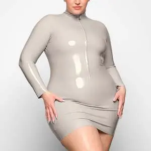 SKIMS Latex Long Sleeve Dress