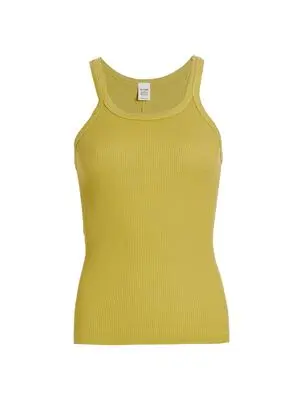 RE/DONE Women's Cotton Rib-Knit Tank Top - Pear  Pear