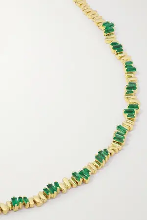 SUZANNE KALAN 18-karat Emerald Tennis Necklace