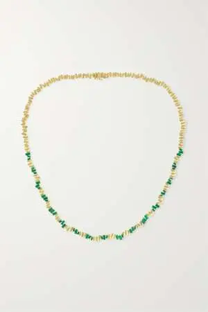 SUZANNE KALAN 18-karat Emerald Tennis Necklace