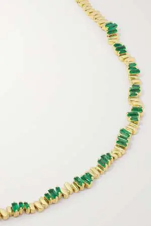 SUZANNE KALAN 18-karat Emerald Tennis Necklace