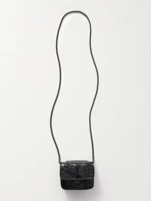 Saint Laurent Niki Micro Embellished Crinkled-leather Airpods Case